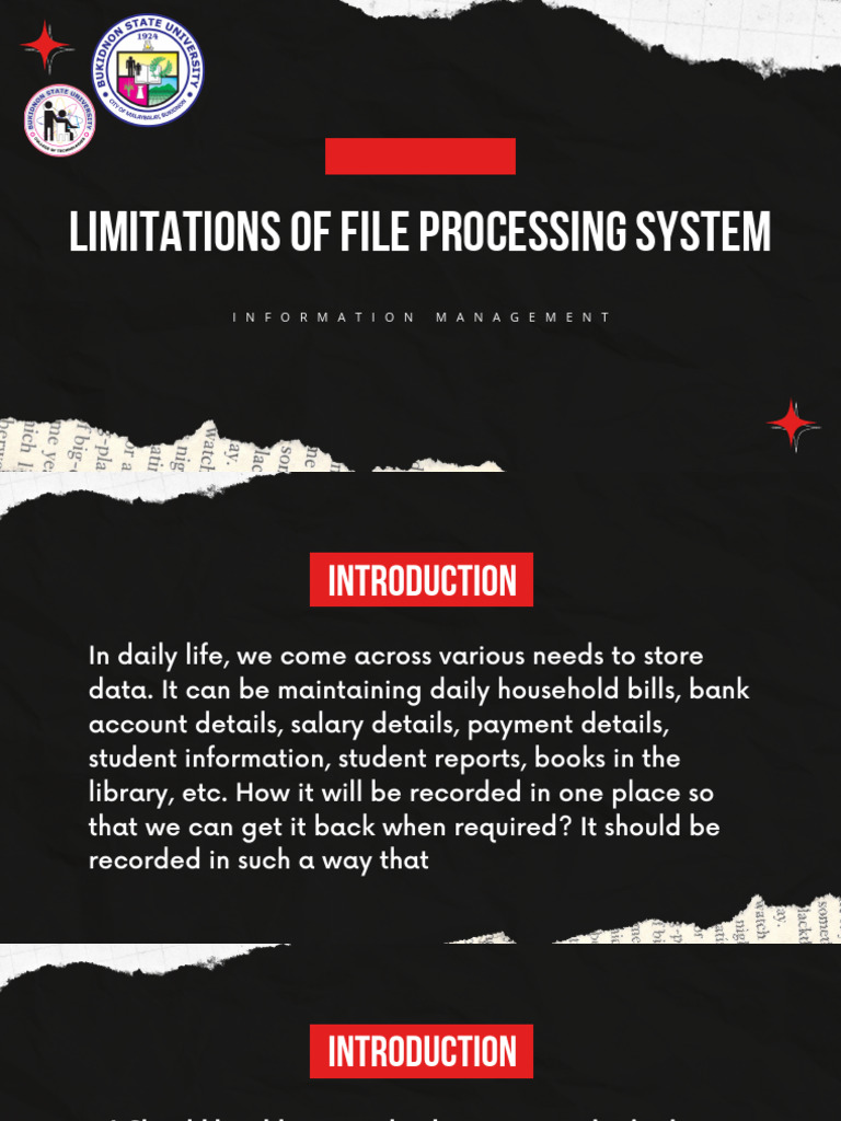 Topic 1 Limitations Of File Processing Systems And Dbms Pdf Databases Data Model