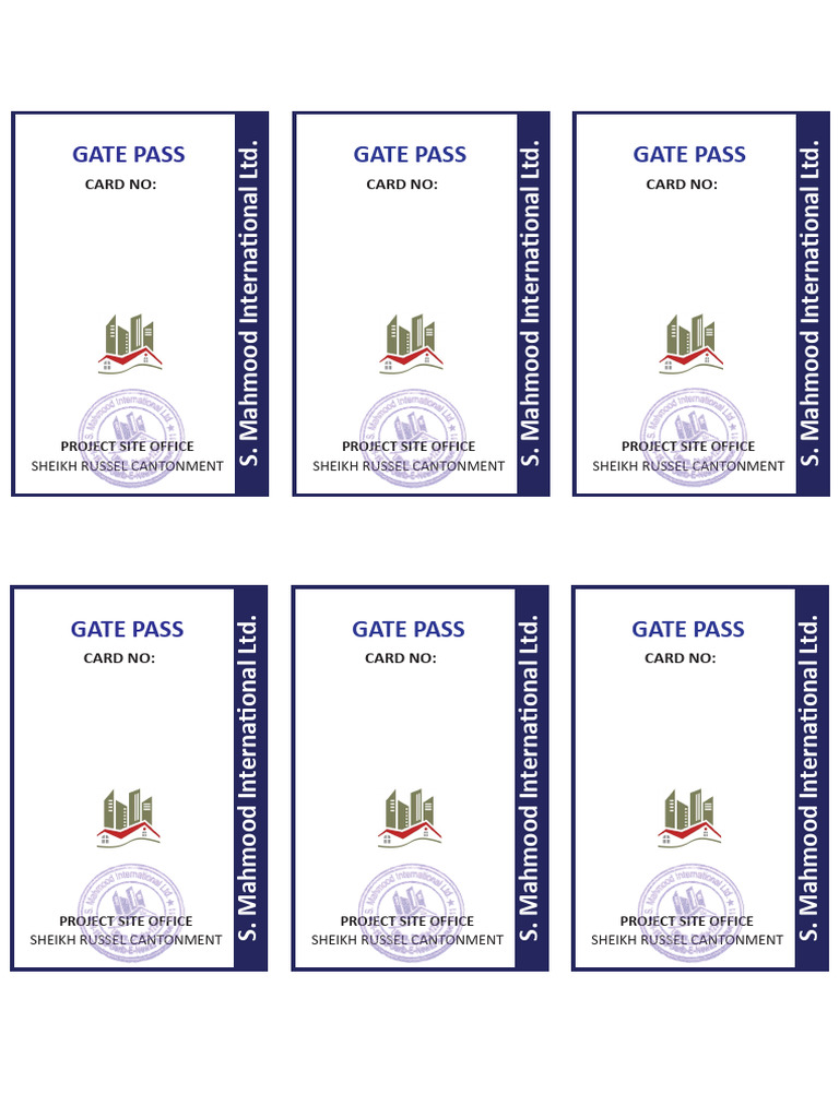 S. Mahmood Gate Pass for Project Site | PDF