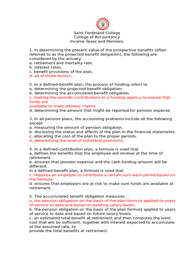 Understanding Pension Plans and Obligations | PDF | Pension | Defined ...