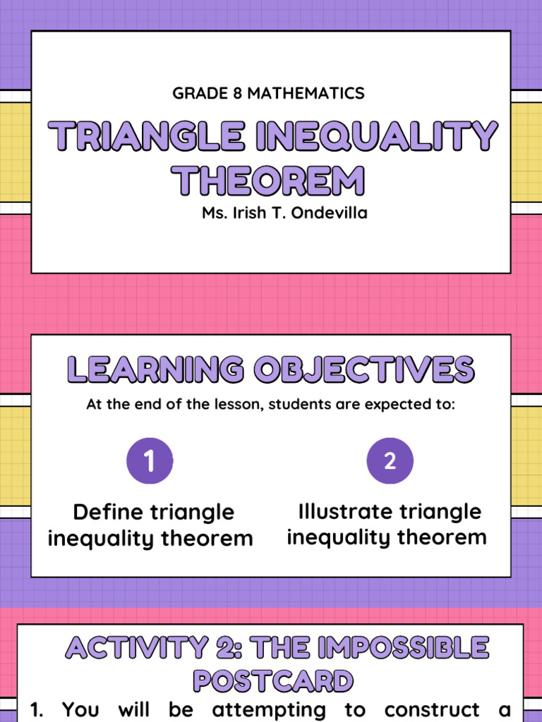Triangle Inequality Theorem Guide | PDF | Triangle | Mathematics