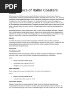 The Potential and Kinetic Energy in Roller Coasters | PDF