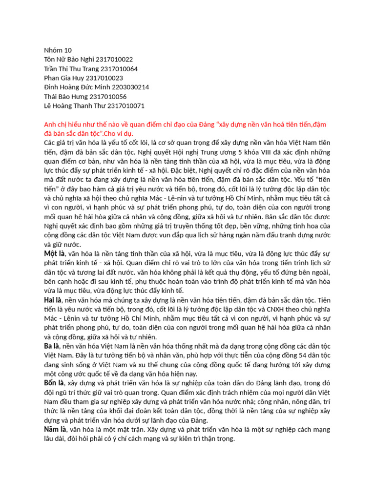 Nhóm 10 - Bu I 5 | PDF