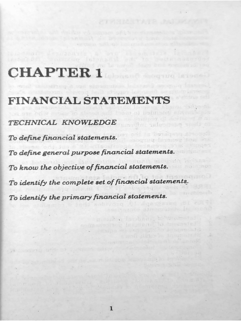 AI3 Financial Statements Chapter 1 | PDF