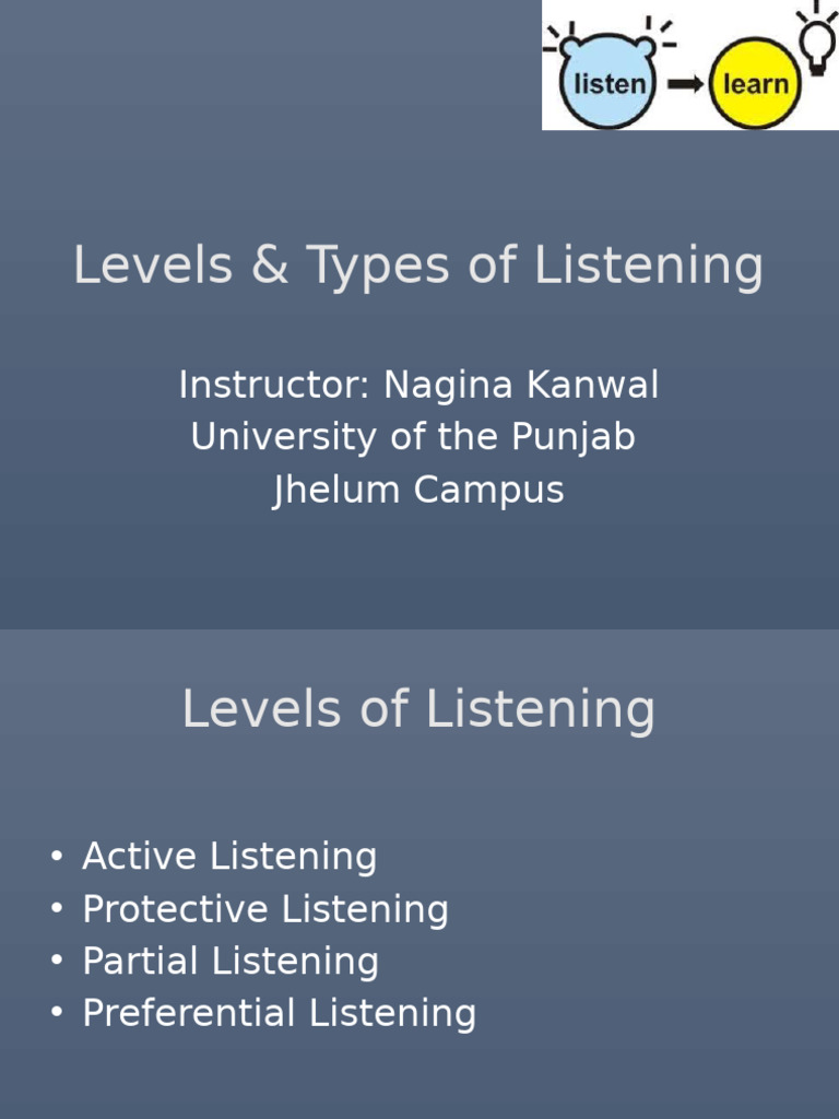 Levels and Types of Listening | PDF | Empathy | Communication