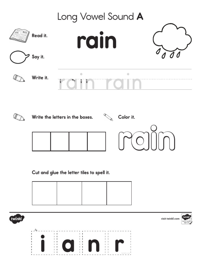 Long Vowel Sound A Activities | PDF | Phonics | Phonetics