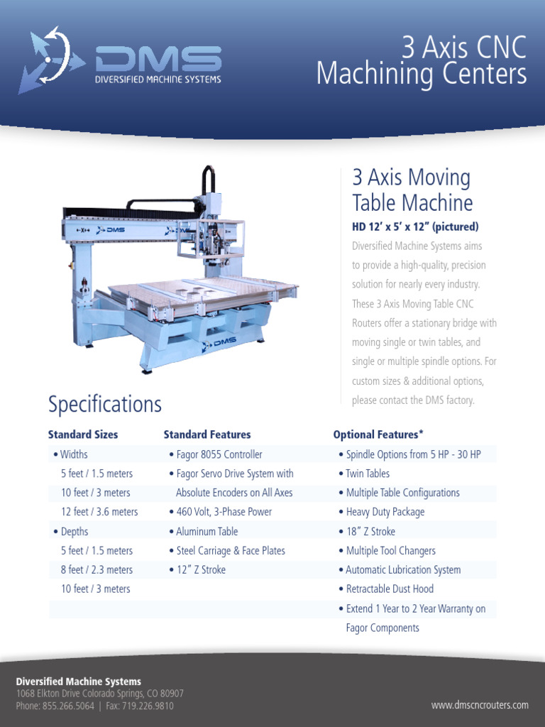 DMS 3 Axis Moving Table Machine v5 | PDF | Numerical Control ...