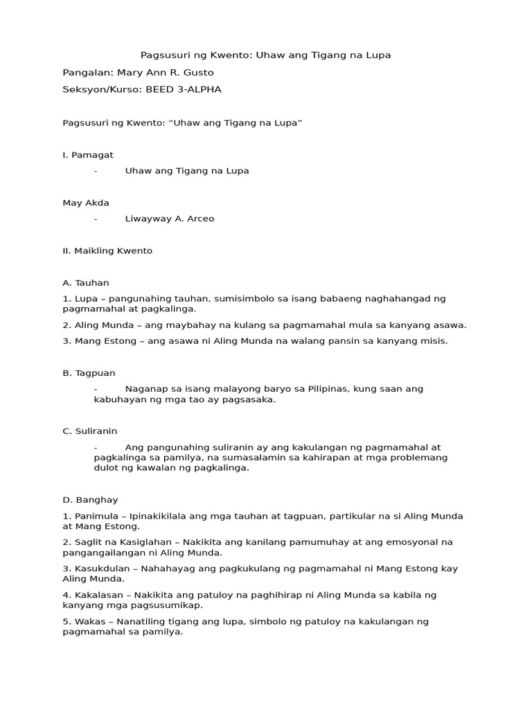 Pagsusuri Panitikan Meann 2 | PDF