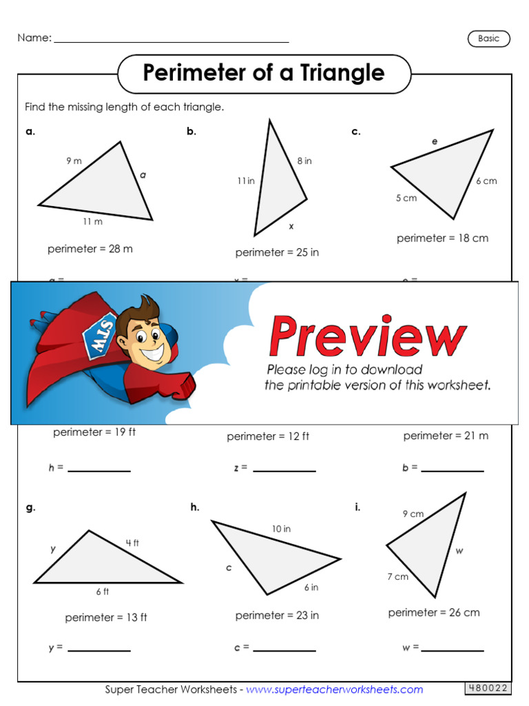 Triangle Missing Side Perimeter Basic | PDF | Elementary Geometry