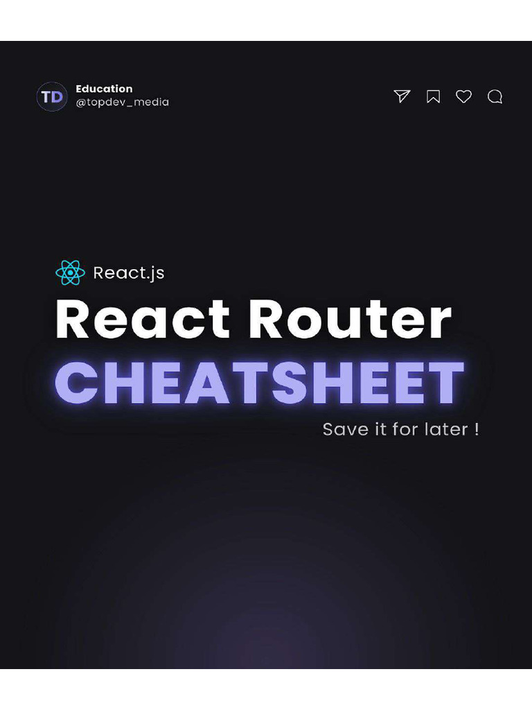 React Router Cheatsheet | PDF