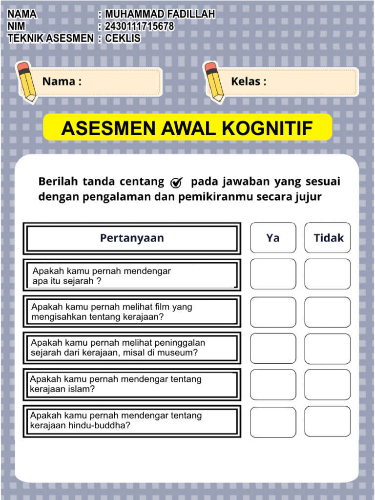 Asesmen Awal Ceklis | PDF