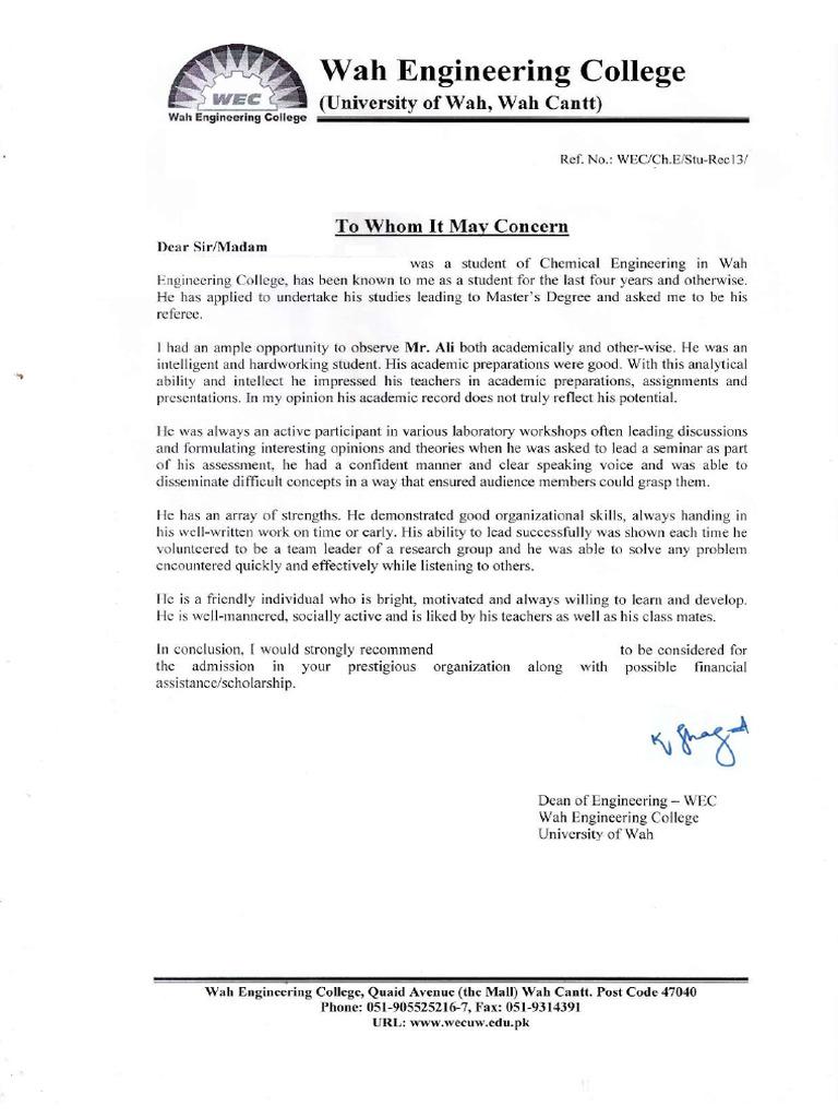 Recomendation Letter 2 | PDF