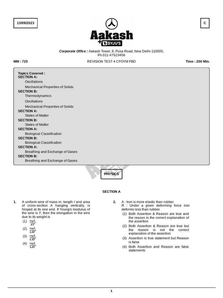 Corporate Office: Aakash Tower, 8, Pusa Road, New Delhi-110005 | PDF ...