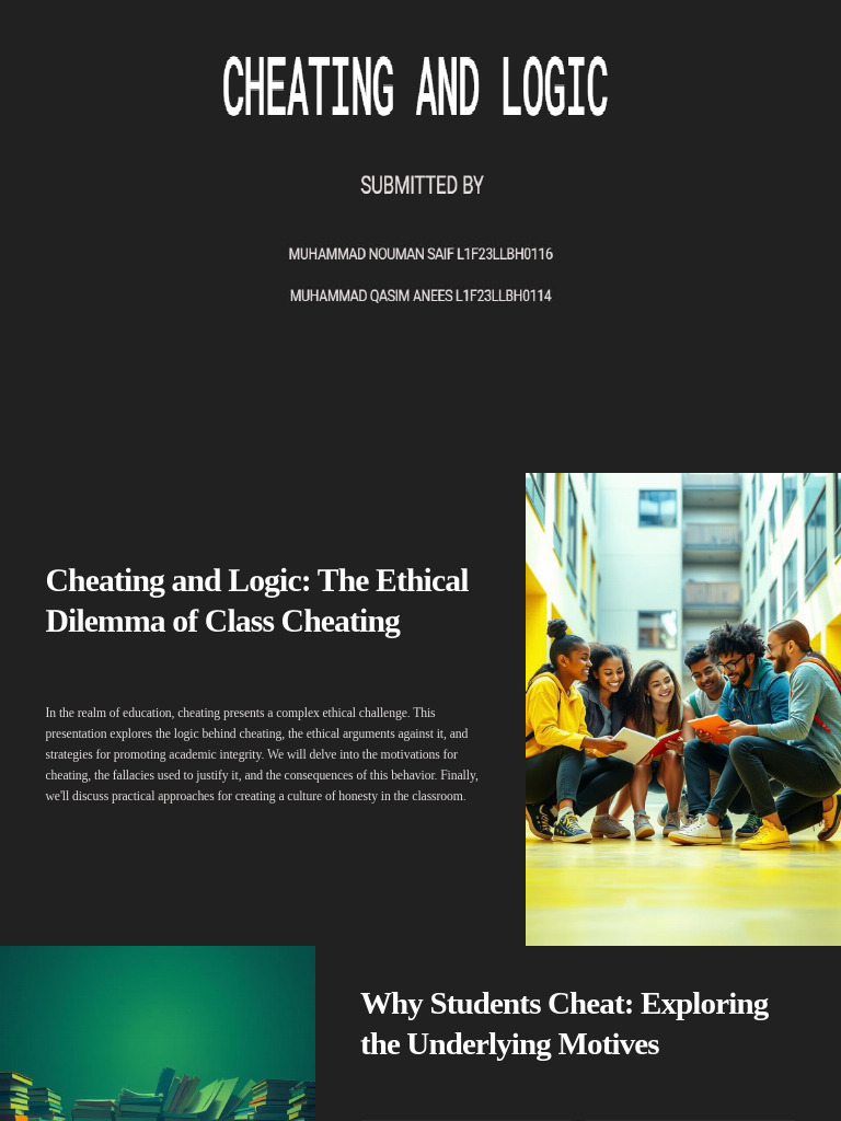 Cheating and Logic the Ethical Dilemma of Class Cheating | PDF | Infidelity | Motivation