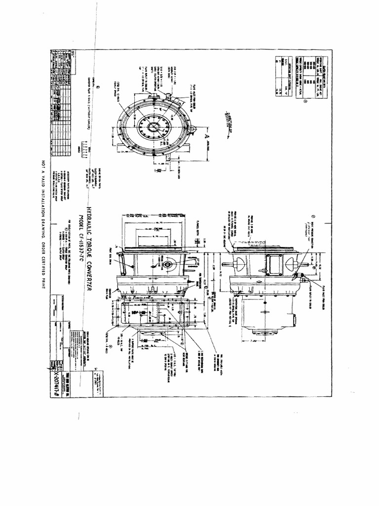 Hydraulic Torque Converter Model CF-11537-TC, CF-11538-TC Drawings | PDF