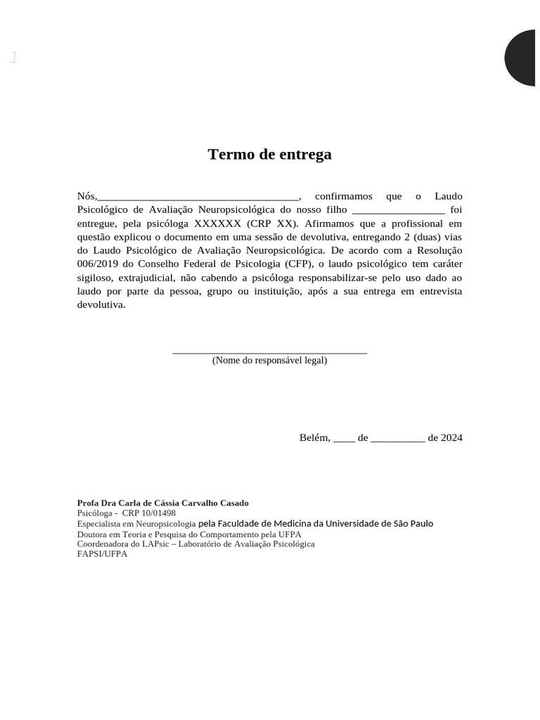 Modelo de Termo de Entrega | PDF