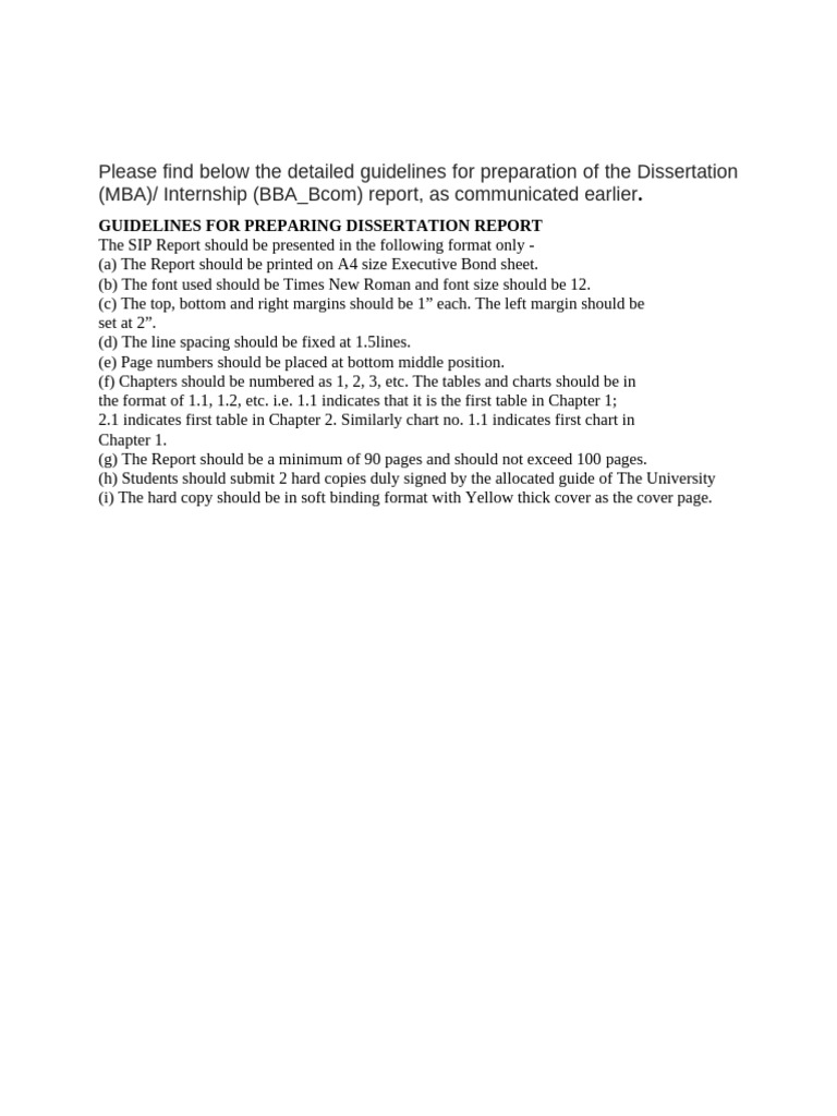 Guidelines (MBA BBA BCOM) | PDF