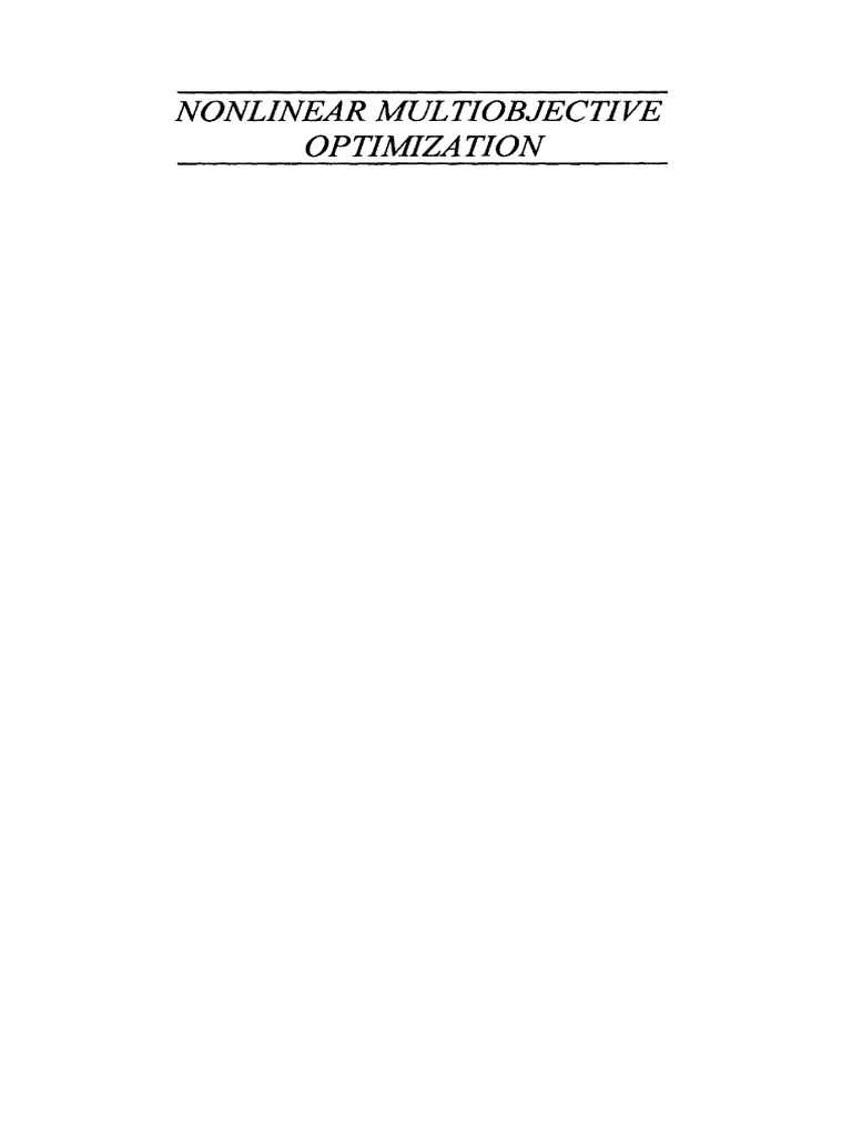 Kaisa Miettinen Nonlinear Multiobjective Optimization | PDF | Mathematical Optimization ...