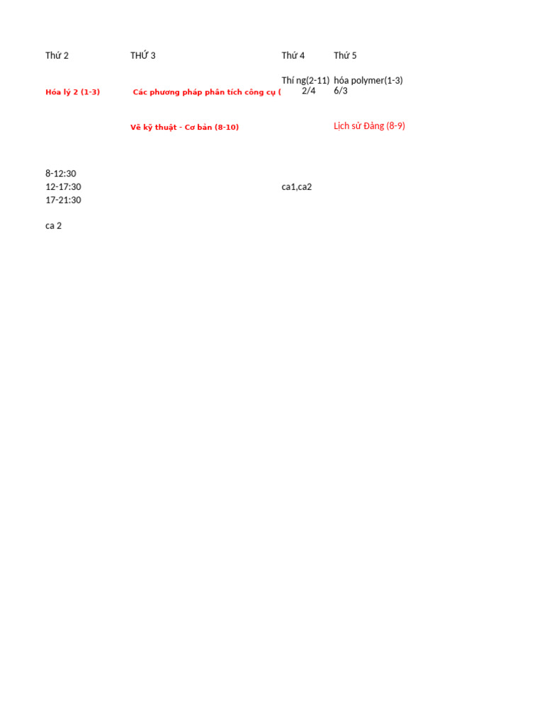 TH 2 TH 3 TH 4 TH 5 Thí NG (2-11) 2/4 Hóa Polymer (1-3) 6/3 | PDF