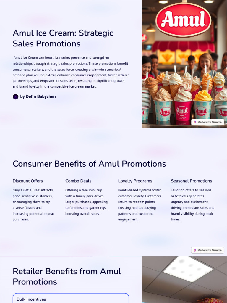 Amul Ice Cream: Strategic Promotions Guide | PDF | Mass Media | Sales