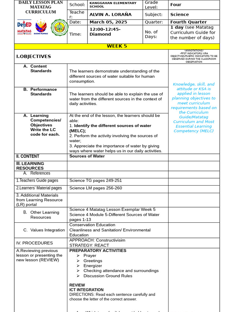 Final DLP Demo in Science 4 | PDF | Curriculum | Learning