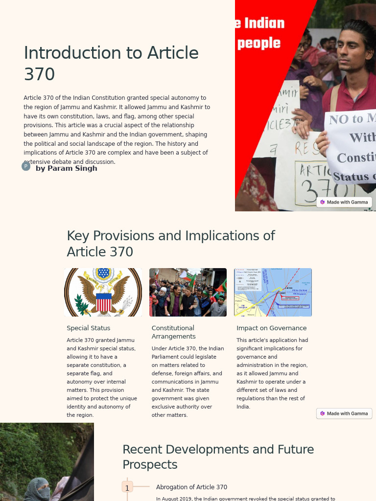 Overview of Article 370's Impact | PDF | Political Science | Government