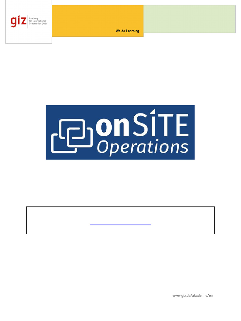 onSITE Operations Manual | PDF | Budget | Microsoft Excel