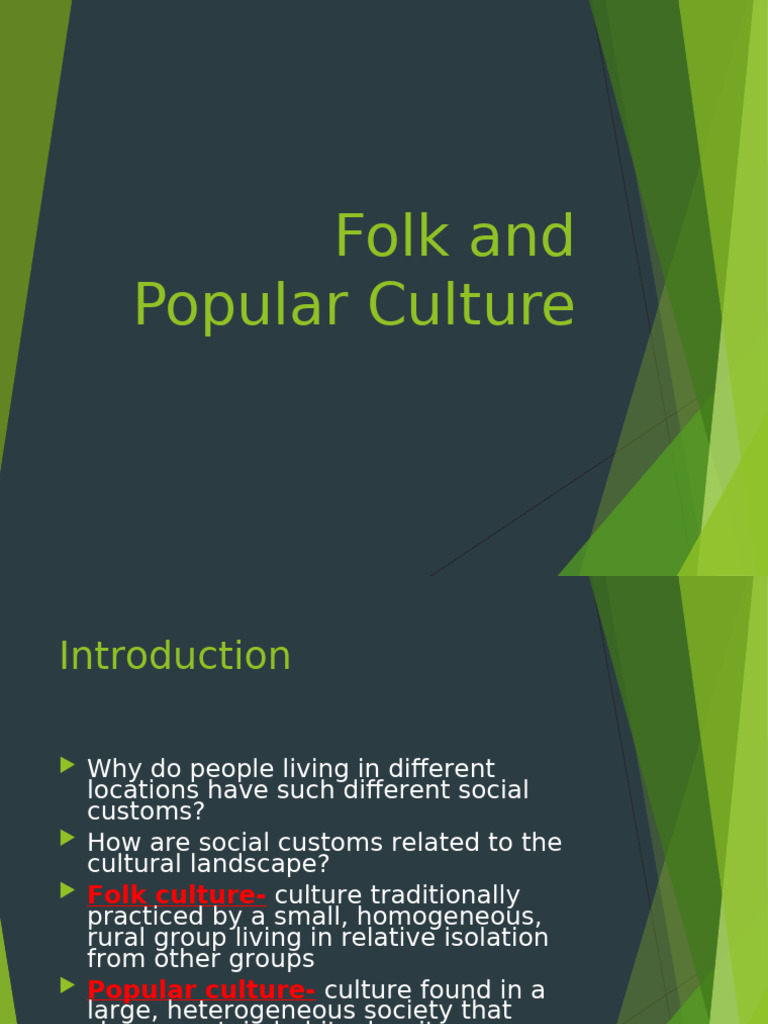 Folk vs. Popular Culture Explained | PDF | The United States | Folklore
