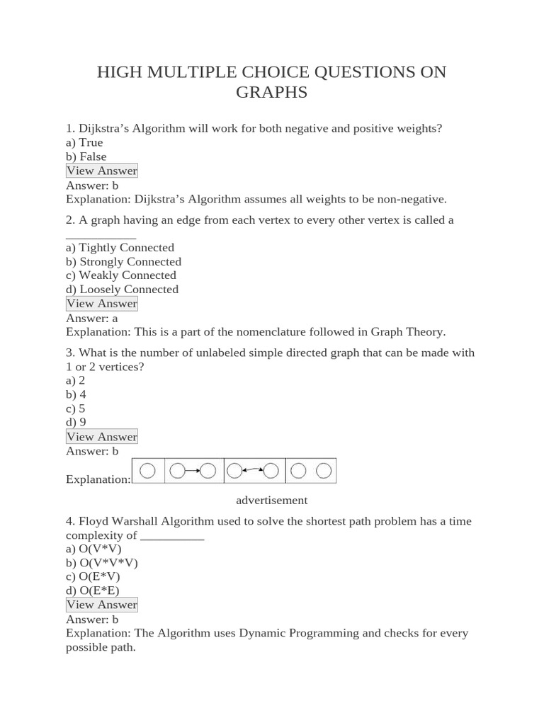 Graph Theory Quiz for Students | PDF | Algorithms And Data Structures ...