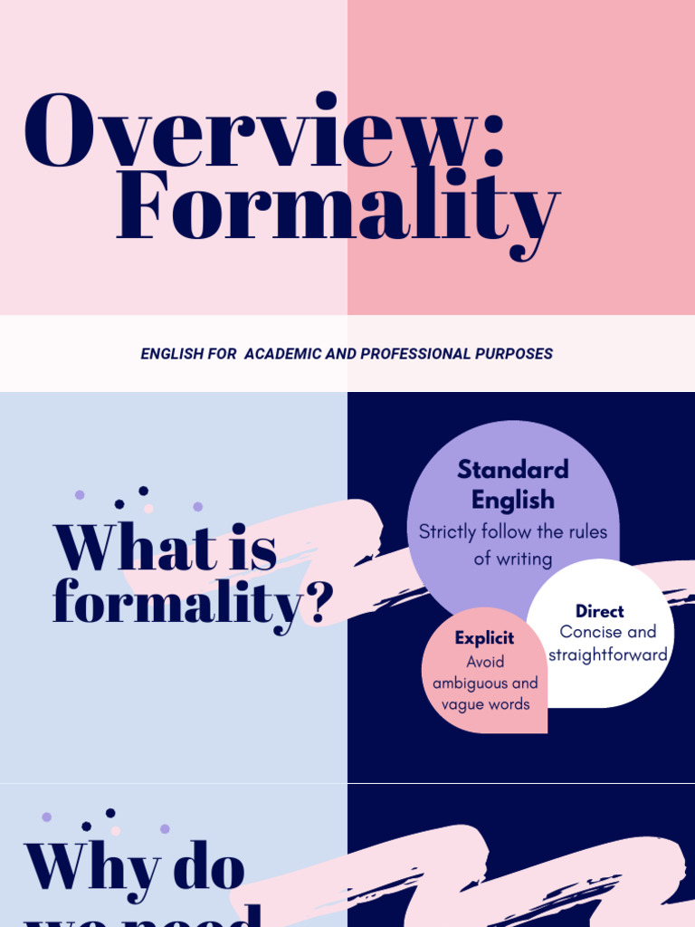 Overview of Formality | PDF