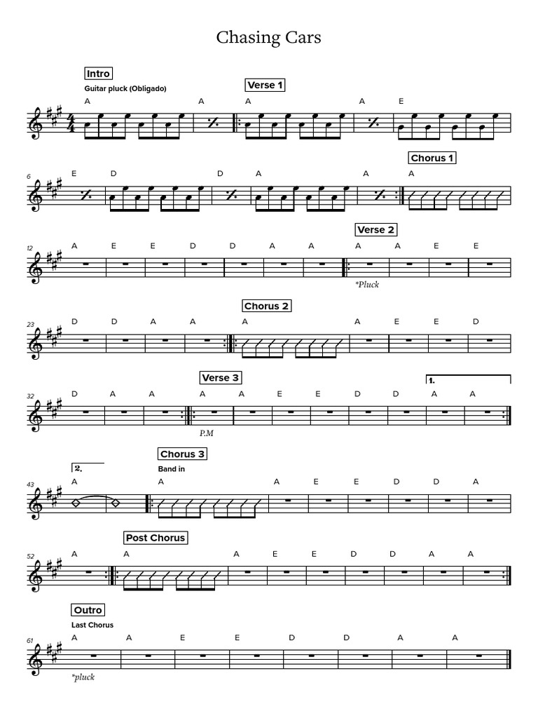 Chasing Cars | PDF | Song Structure | Elements Of Music