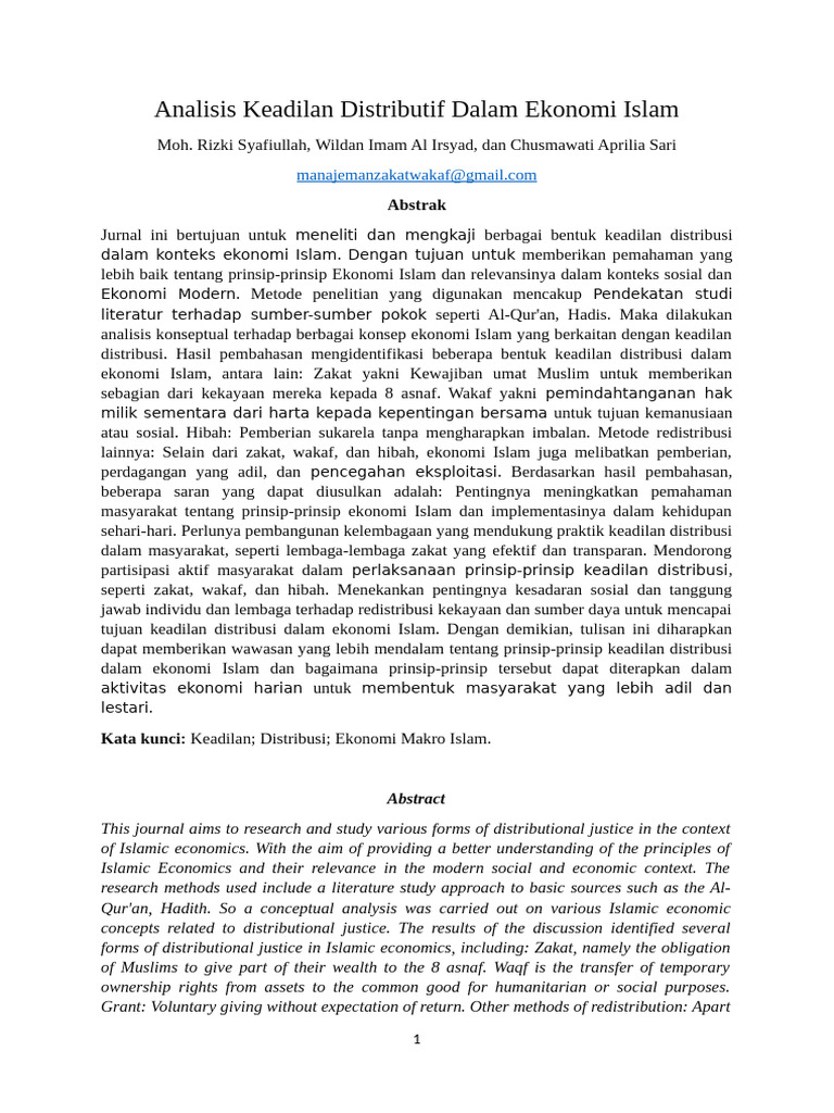KEL-10 - Analisis Keadilan Distributif Dalam Ekonomi Islam | PDF