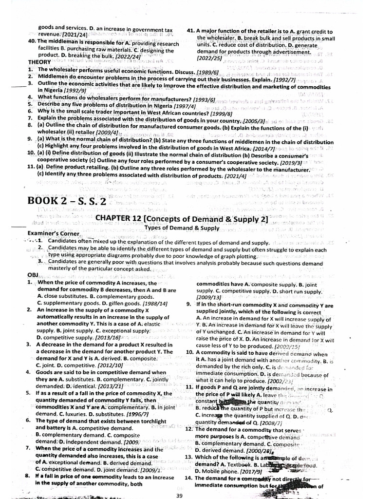 Economics Ss2 and Ss3 Prep 50 | PDF
