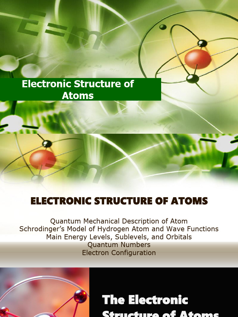 The Electronic Structure of Atoms | PDF | Atomic Orbital | Electron ...