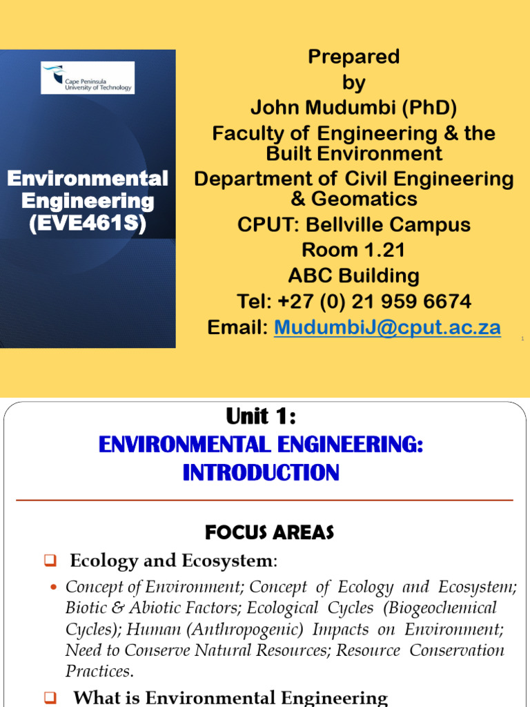2025 - Eve461s - Unit1 - Environmental Engineering - Introduction | PDF | Food Web | Ecosystem
