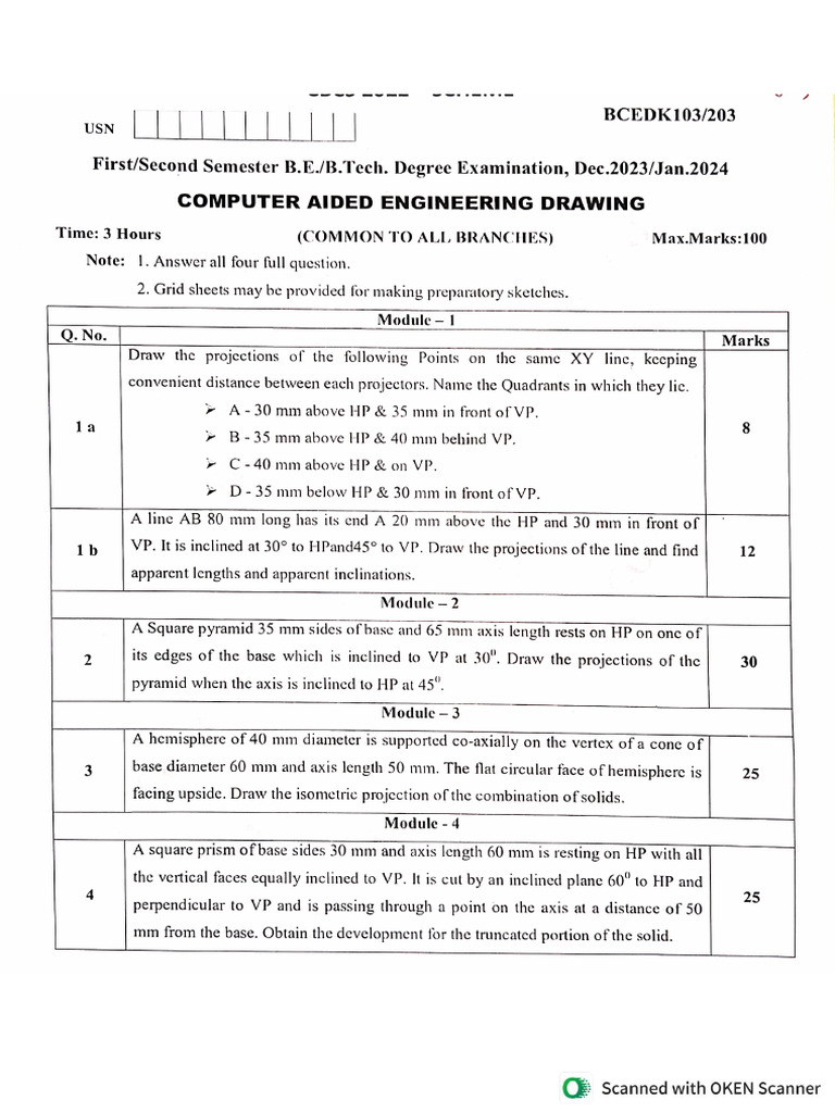 CAED Sample QP's | PDF