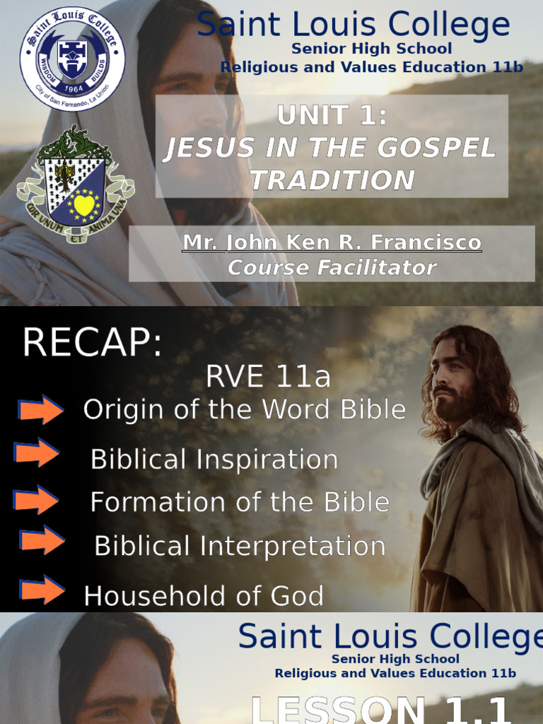 RVE 11b - Lesson 1 1 Life of Jesus in Palestine | PDF | Jesus | Torah