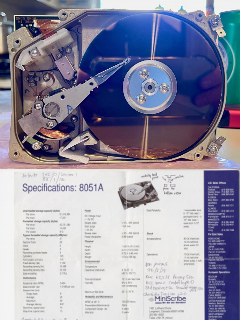 MiniScribe 8051A Hard Disk - Brochure and Multiple Original Images | PDF