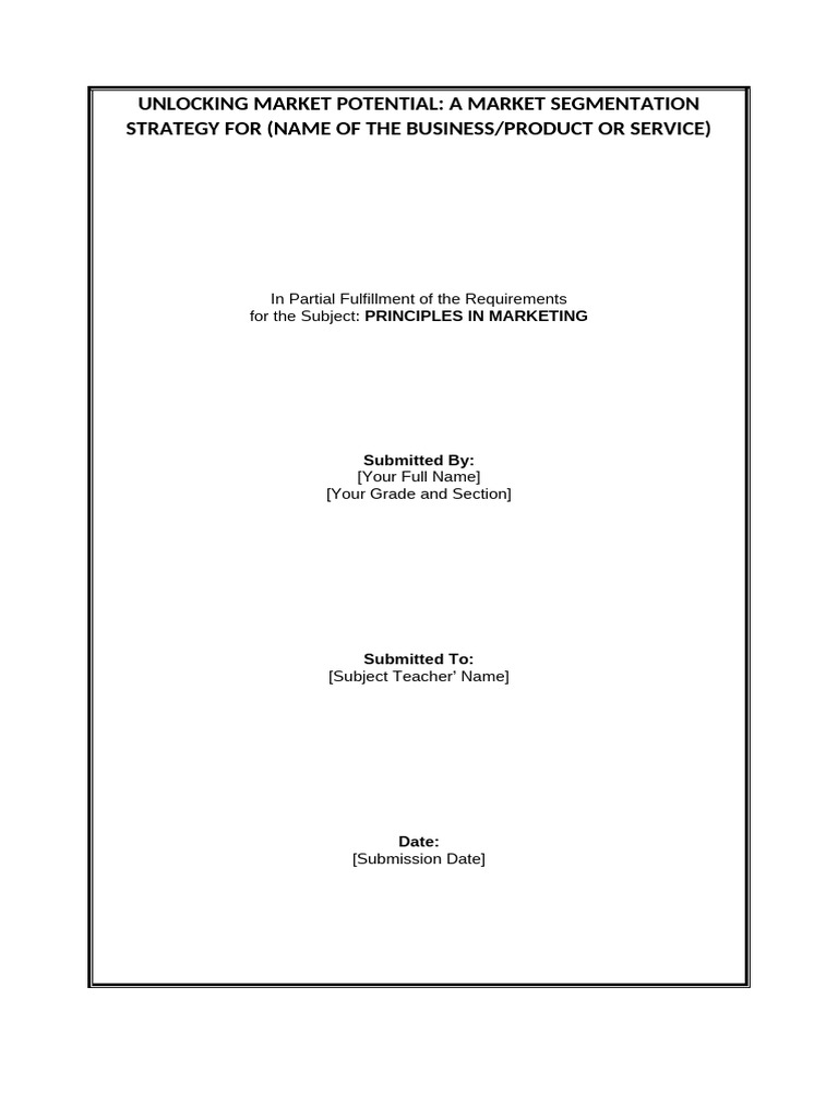 Market Segmentation Strategy Template | PDF