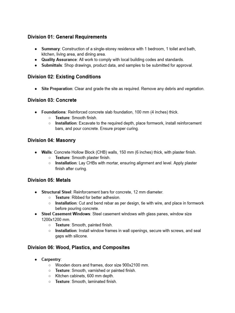 Marter Format Specification | PDF | Wall | Building Insulation