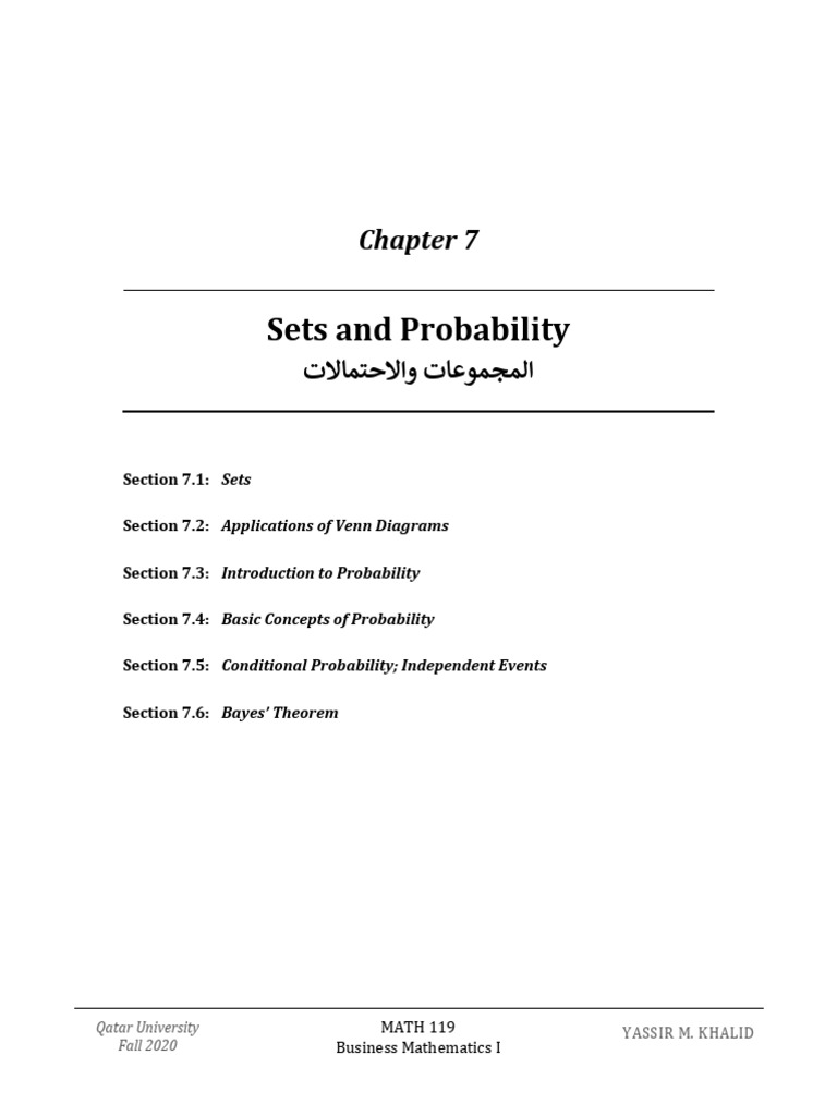 Chapter 7 (Solutions) | PDF | Set (Mathematics) | Probability