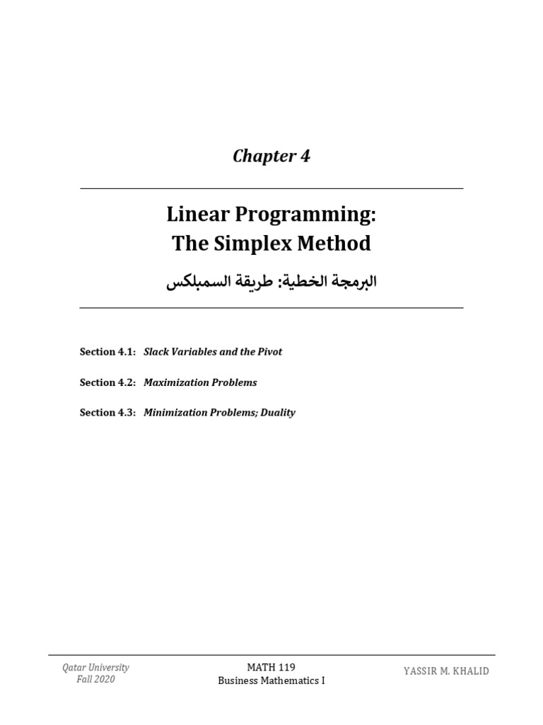 Chapter 4 (Solutions) | PDF | Linear Programming | Numerical Analysis