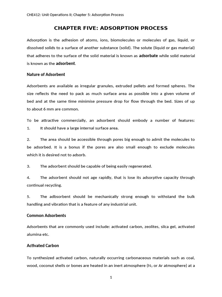 Adsorption Lecture | PDF | Adsorption | Zeolite