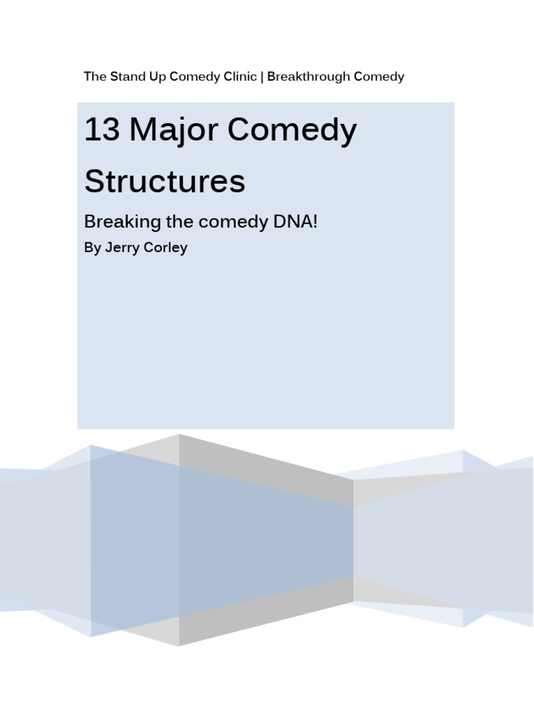 13 Major Structures of Stand-Up Comedy | PDF | Irony | Comedy