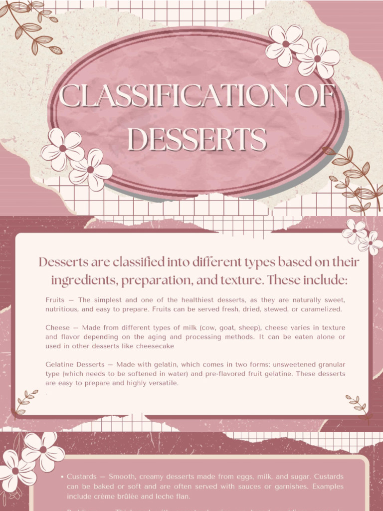 Types of Desserts | PDF