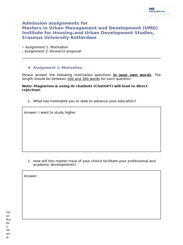 Umd Admission Assisgnments | PDF | Intelligence | Human Communication