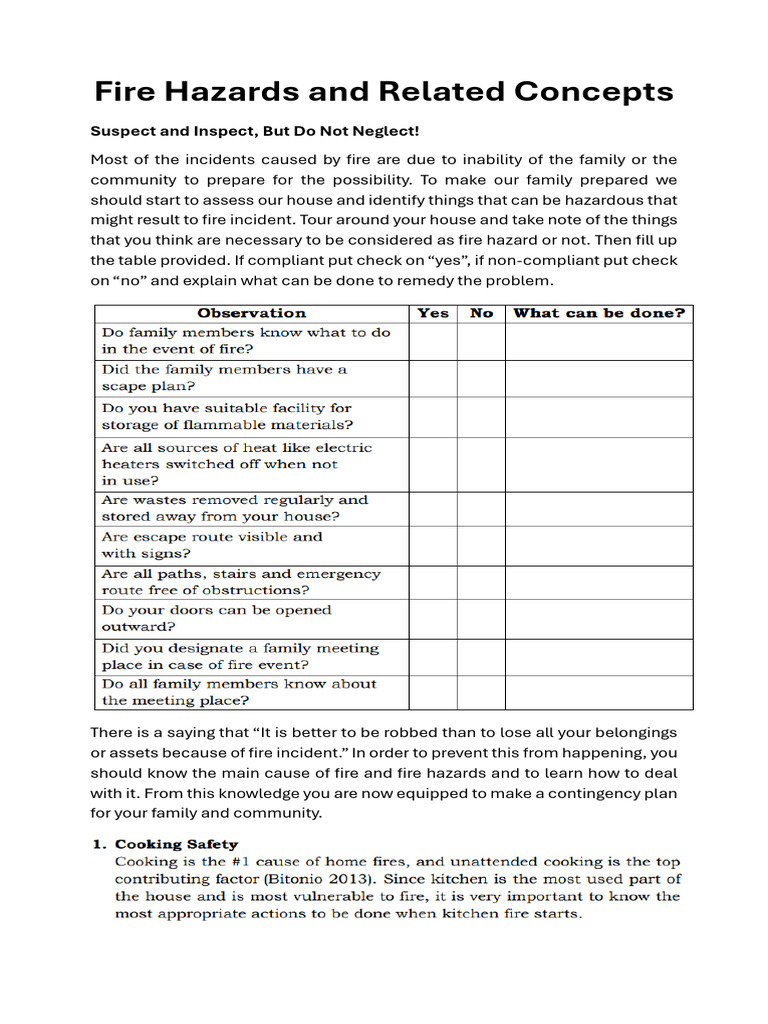 Fire Hazards and Related Concepts | PDF