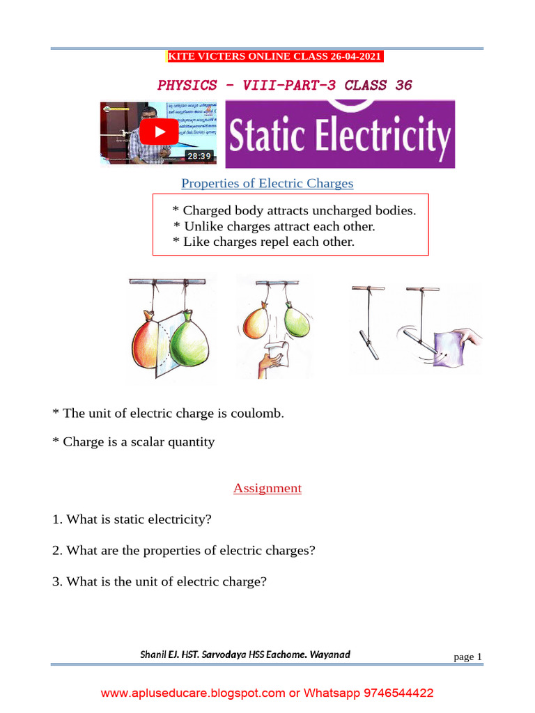 =a Blog Class 8 First Bell Physics Chapter 7 Class 36 Notes Em | PDF