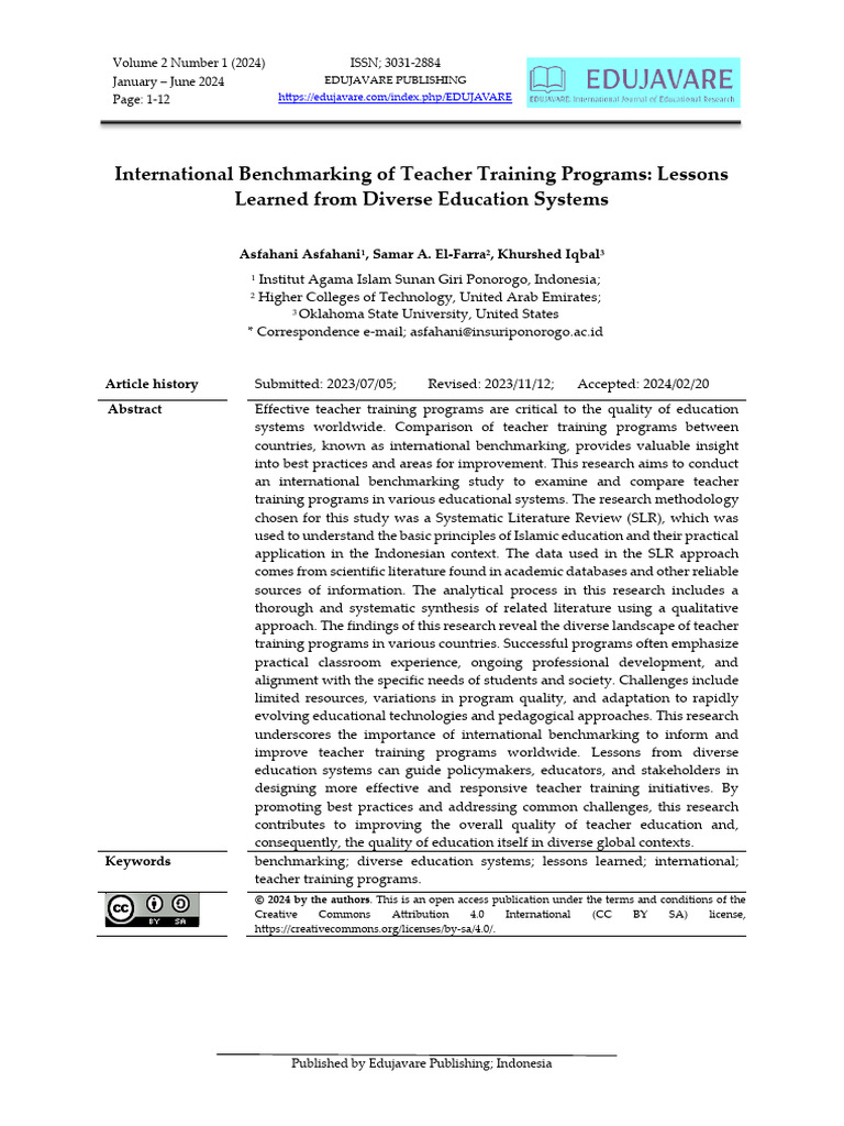 International Benchmarking of Teacher Training | PDF | Teacher ...