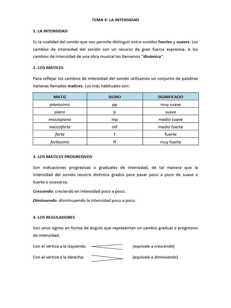 Tema 4. La Intensidad | PDF