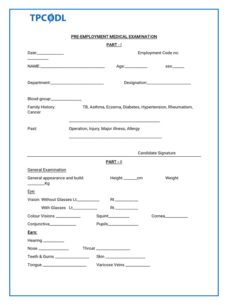 Pre-Employment Health Check-Up Aman | PDF | Medical Specialties ...